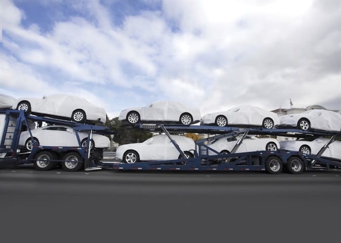 Cars stacked on Car Shipping Trailer for Auto Transport & Vehicle ...